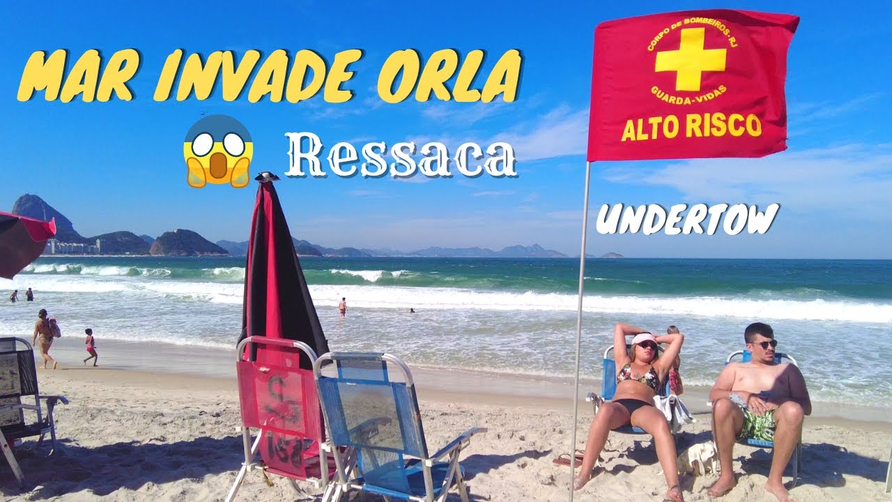 🇧🇷 RIO DE JANEIRO 4K | Surfing sea invades sand Copacabana Beach 🏄🌞 ...