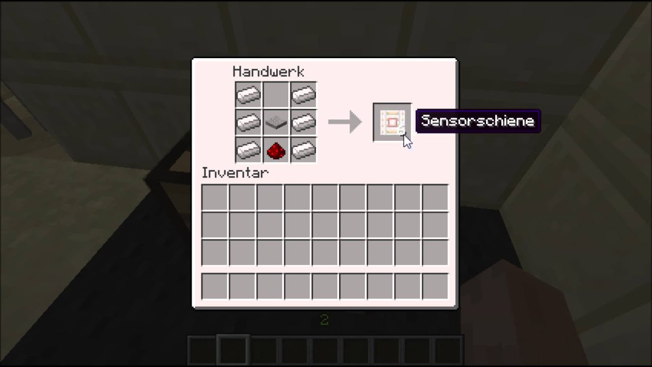 Minecraft Sensorschiene Craften - YouTube