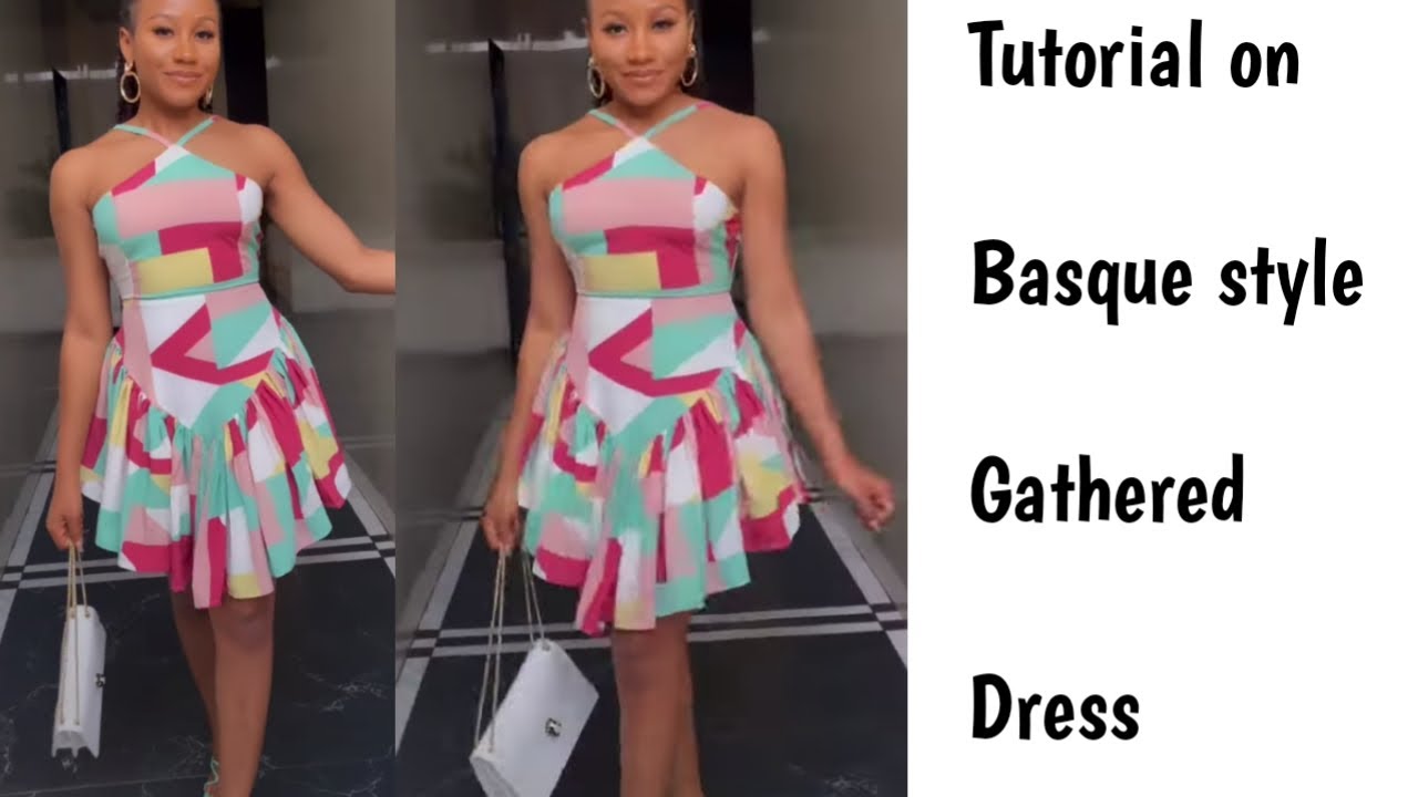Tutorial on basque style gathered dress - YouTube
