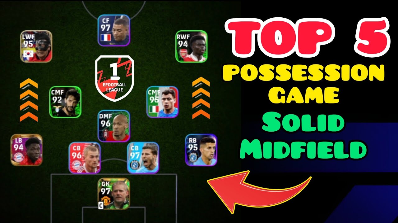 Top 5 Formation Possession Game Solid Midfield 🔥🔥 Efootball 2024 Mobile ...