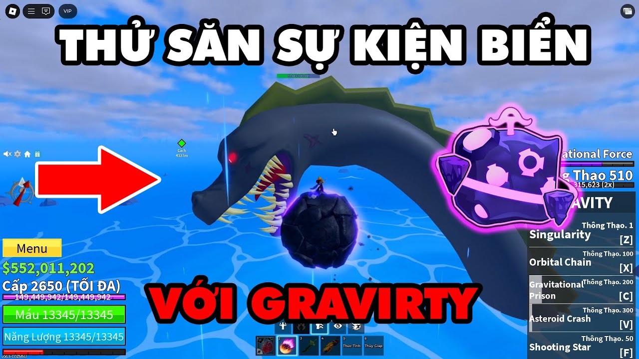 Thử Săn Sự Kiện Biển Với Trái Gravity || Blox Fruits! - YouTube
