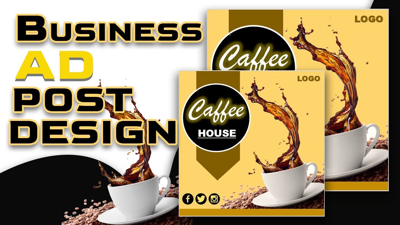 How to Create a Professional Business Post design In MS Word || Social ...