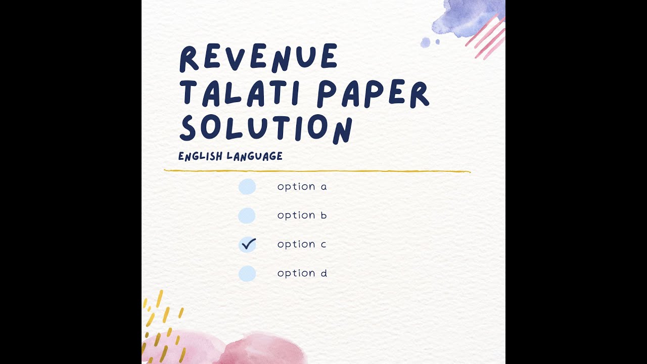 Revenue Talati 2025 | Paper Solution - YouTube