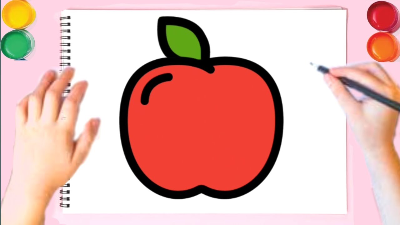 How to draw a Apple || Apple Drawing easy step by step simple drawing ...