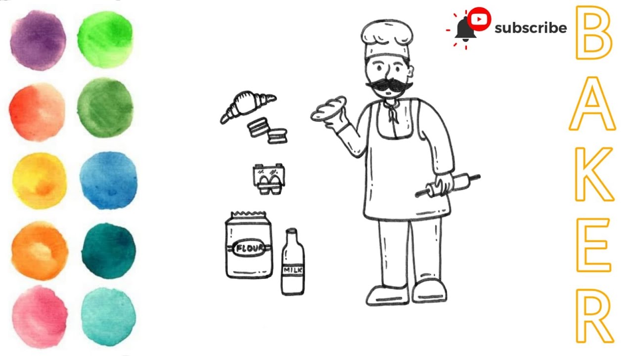 How to Draw Baker | Easy & Simple Drawing of baker For Everyone ...