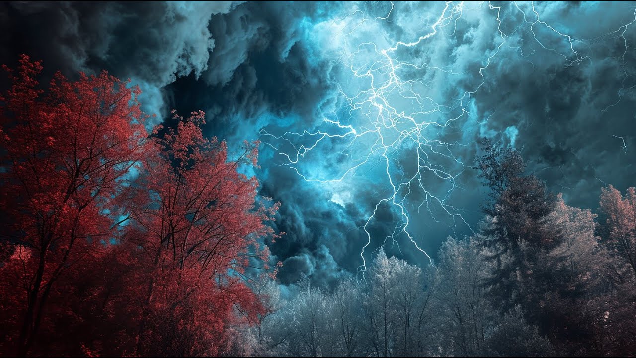 Nature Storm: Realistic Video of Thunder | Relaxing Rain, Thunder ...