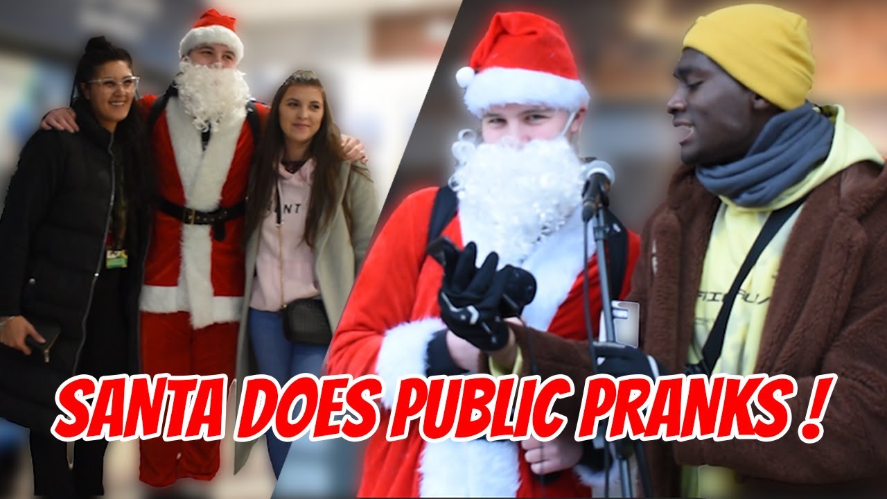 SANTA DOES PUBLIC DARES ! - YouTube