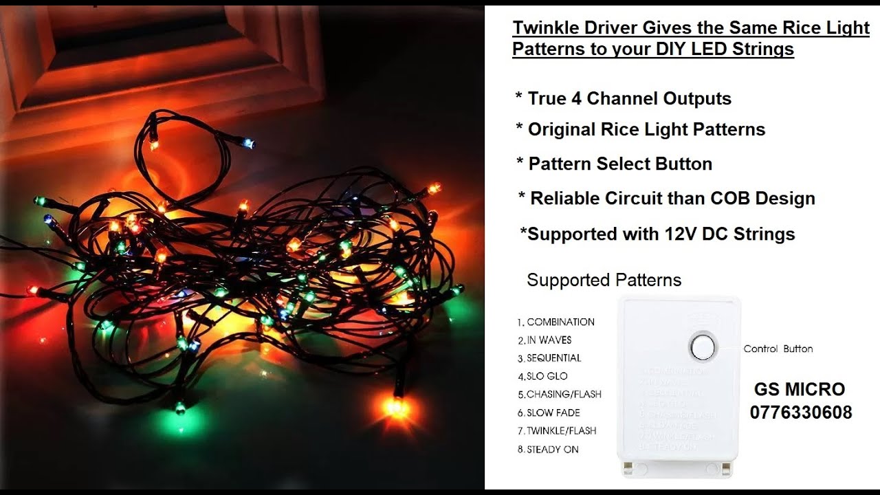 12V DC String Lights Controller 4CH (Twinkle Driver) - YouTube