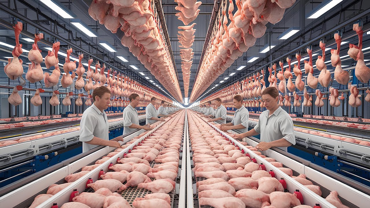 CHICKEN MEGA FACTORY: How Tons of Chicken Meat Is Produced - YouTube