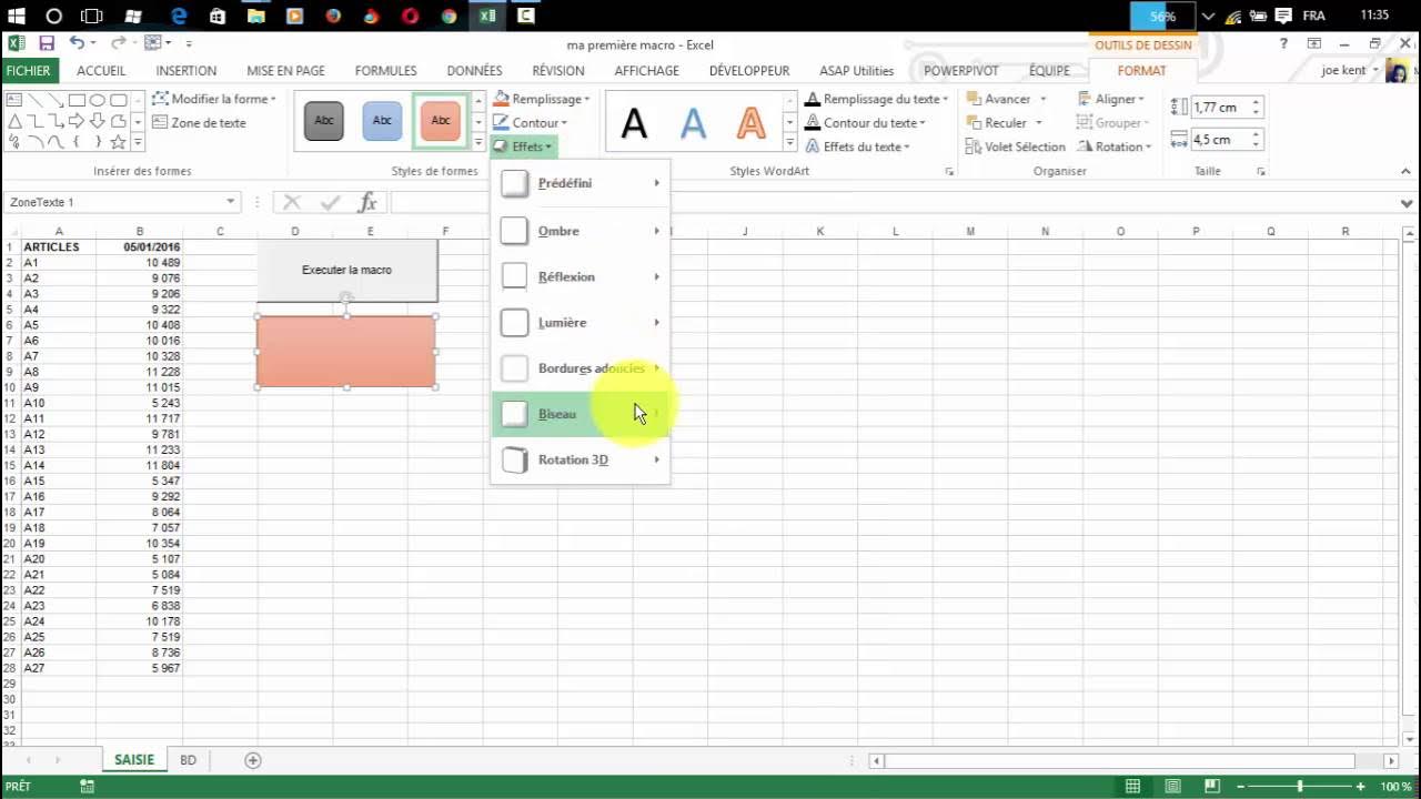 Cours 03 Excel VBA Affecter une macro a un bouton et creer un racourci clavier - YouTube