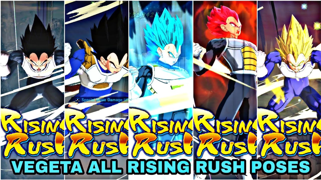 VEGETA ALL RISING RUSH POSES ANIMATION 🔥!! IN DRAGON BALL LEGENDS - YouTube