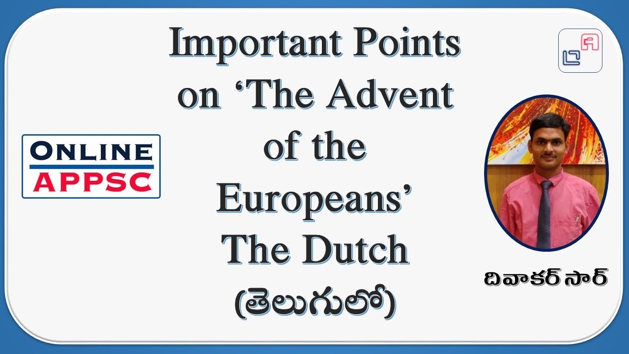 Important Points in Modern India by Divakar Sir( తెలుగులో) The Dutch ...