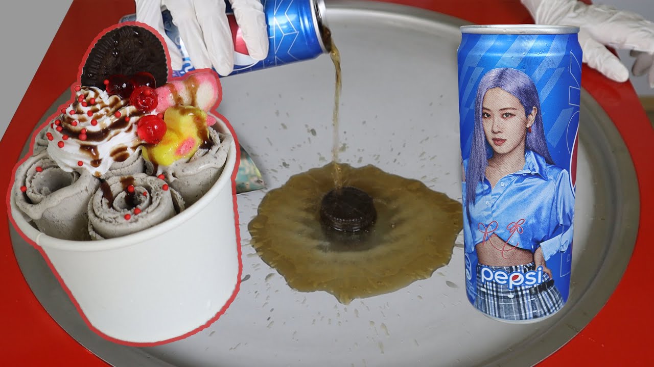 Pepsi Oreo Ice Cream Rolls | ASMR Fried Pepsi Ice Cream - YouTube