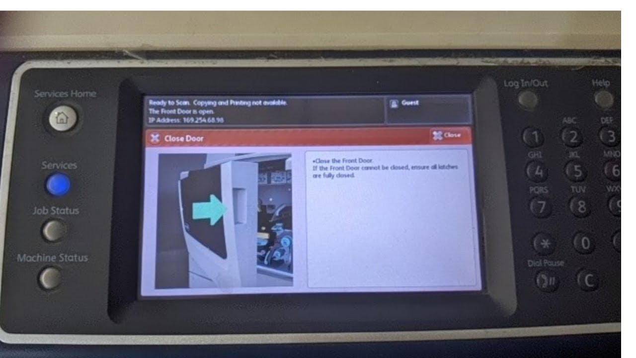 Xerox WC 5855-5755 Close Door Error Remove - YouTube