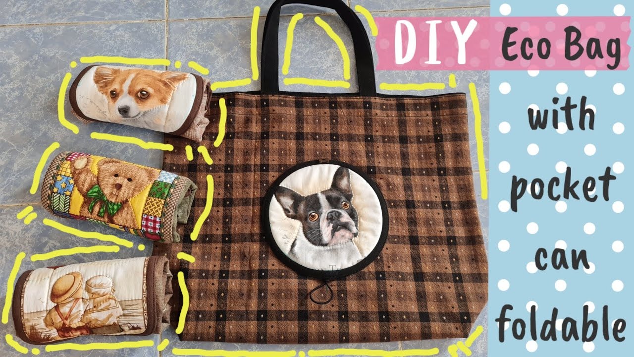 EP 25 DIY Eco Bag with pocket | Tote Bag Tutorial | Shopping Bag ...