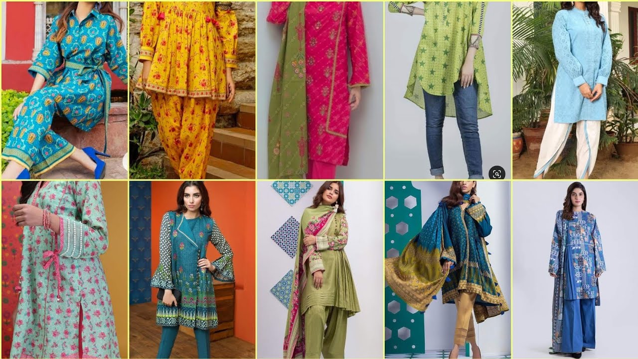 stylish lawn cotton printed dresses stitching ideas,, for daily wear ...