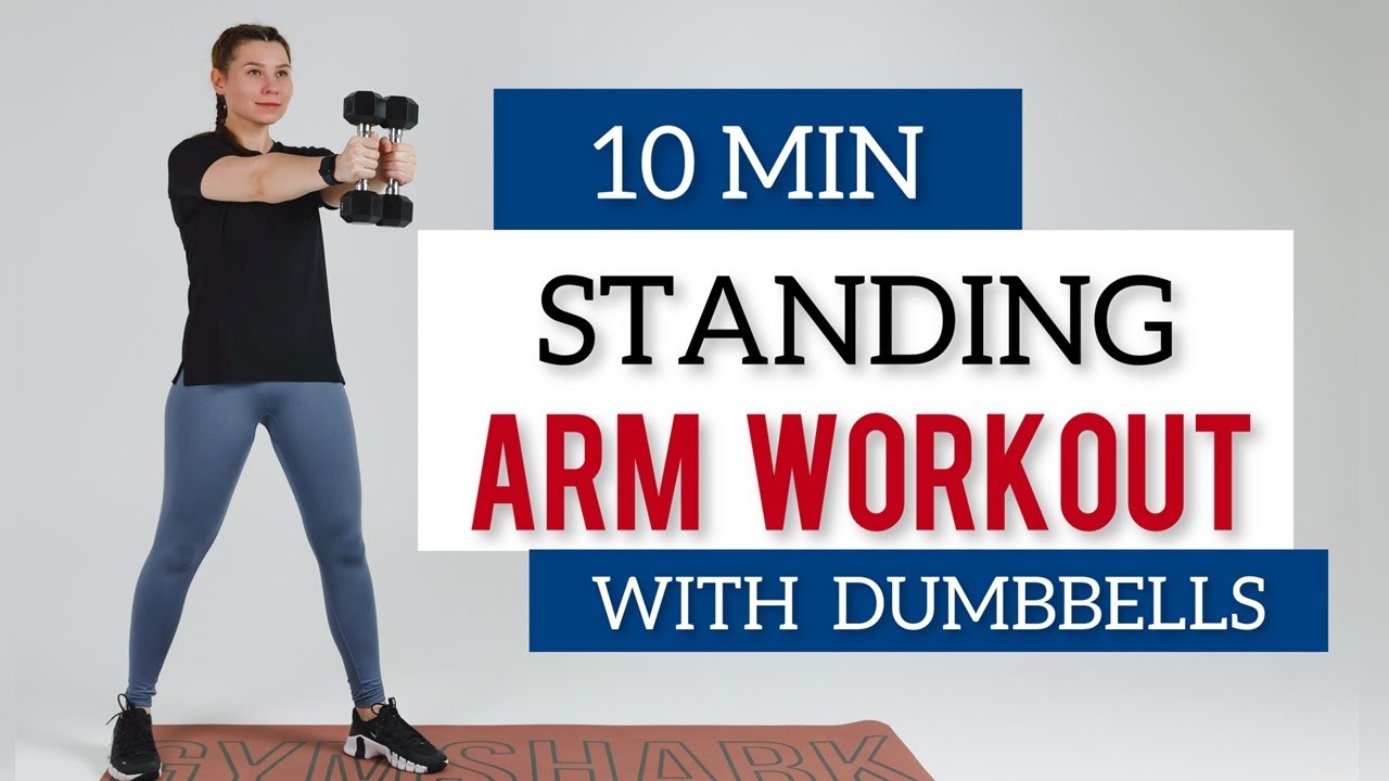 10 min STANDING ARM WORKOUT / With Dumbbells / Biceps, Triceps ...