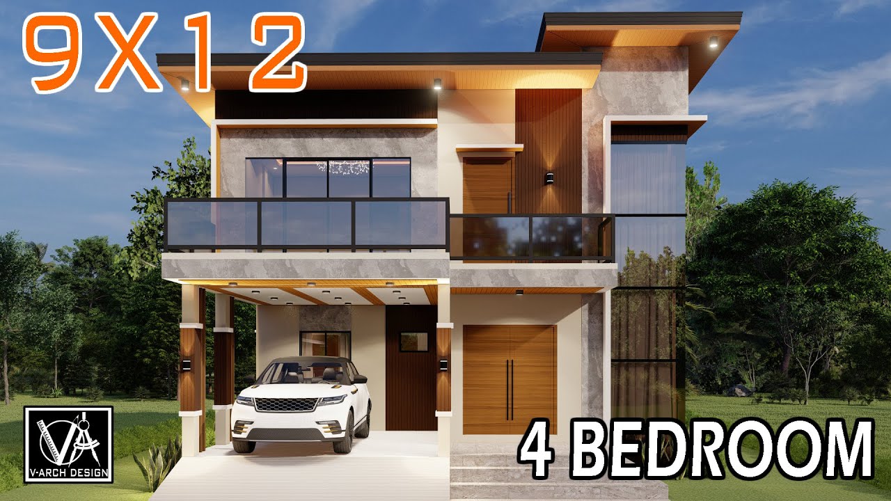 HOUSE DESIGN PHILIPPINES 2 STOREY HIGH CEILING - 4 BEDROOM 9X12 METERS ...