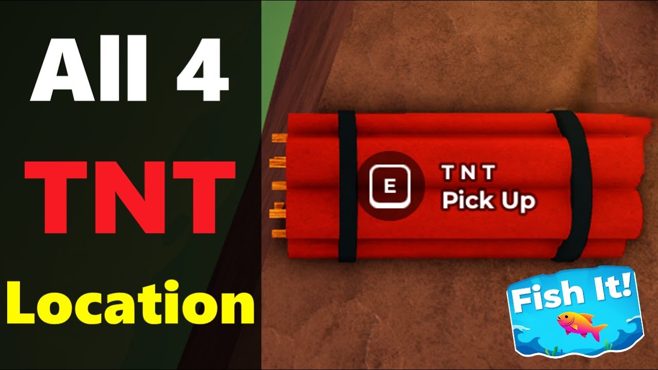 How to Find ALL 4 TNT in Fish It Roblox | Every TNT Location #fishit # ...