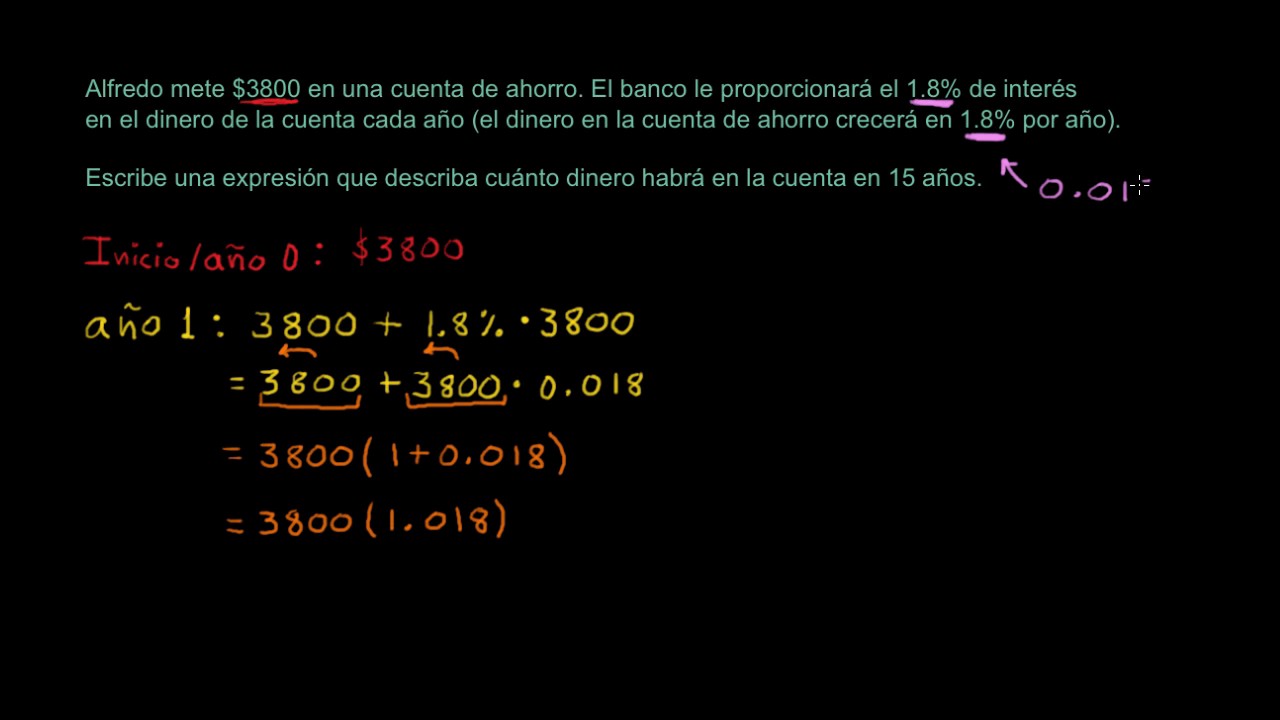 Un problema sobre interés compuesto o crecimiento exponencial | Khan ...