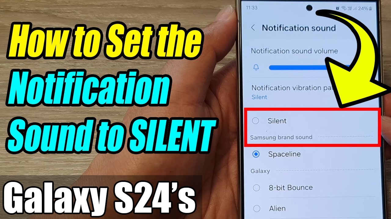 Galaxy S24/S24+/Ultra: How to Set the Notification Sound to SILENT - YouTube