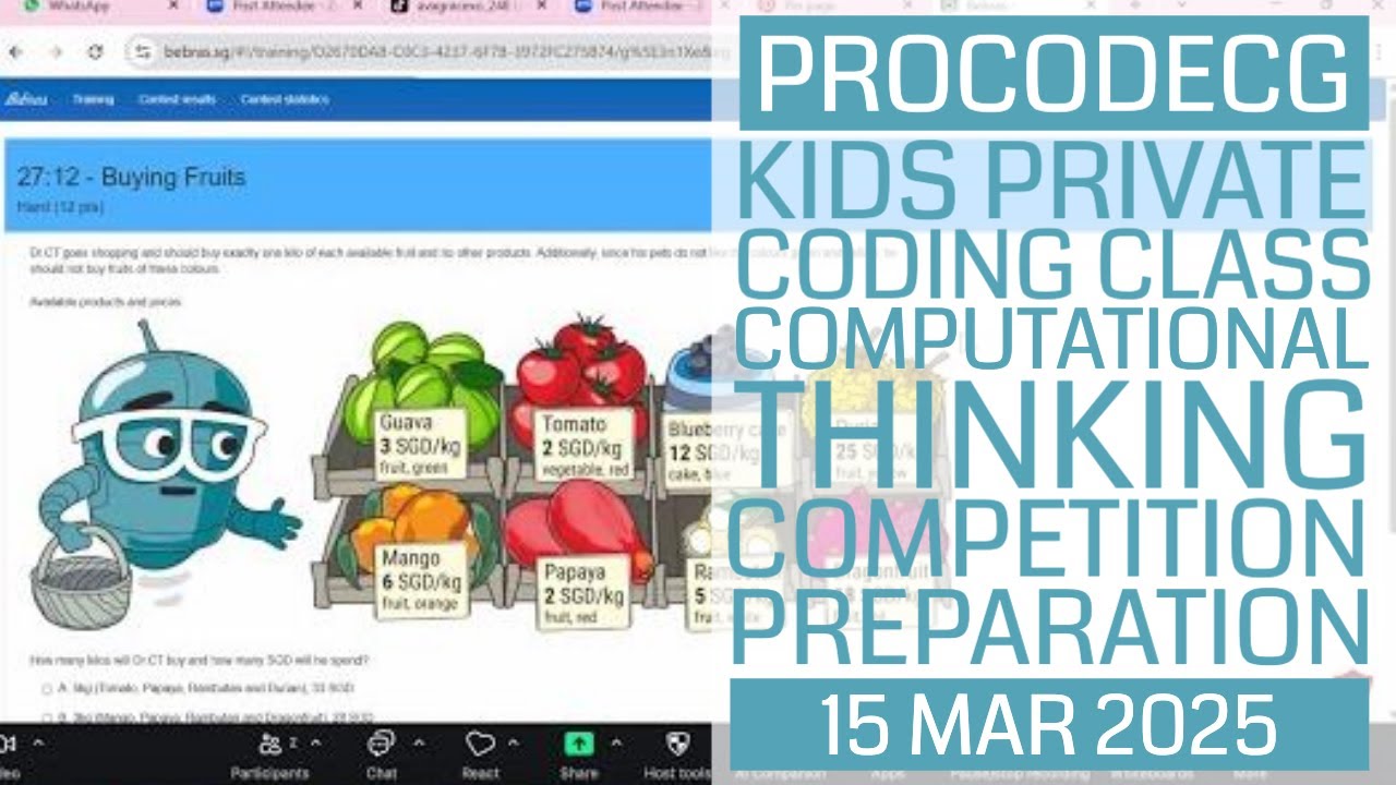 ProCodeCG Kids Private Coding Class - Aidia - Computational Thinking Competition Prep - 15 Mar ...