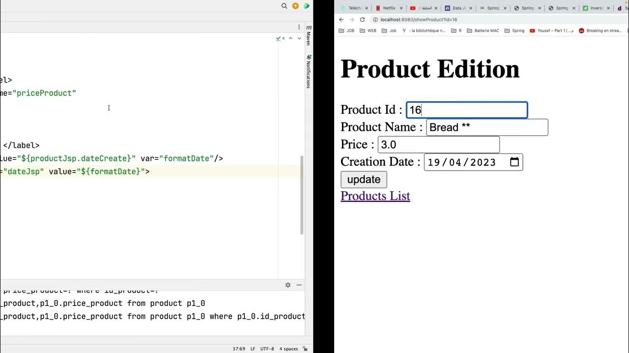 07 - SPRING BOOT 3 - ATELIER - CONTROLLER - JSP - EDIT PRODUCT - YouTube