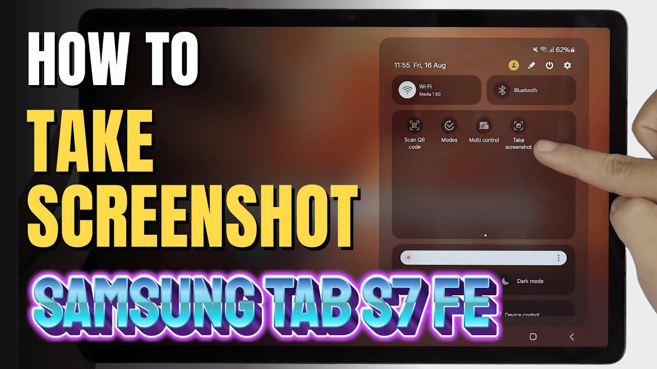 How to Take Screenshot Samsung Galaxy Tab S7 FE - YouTube