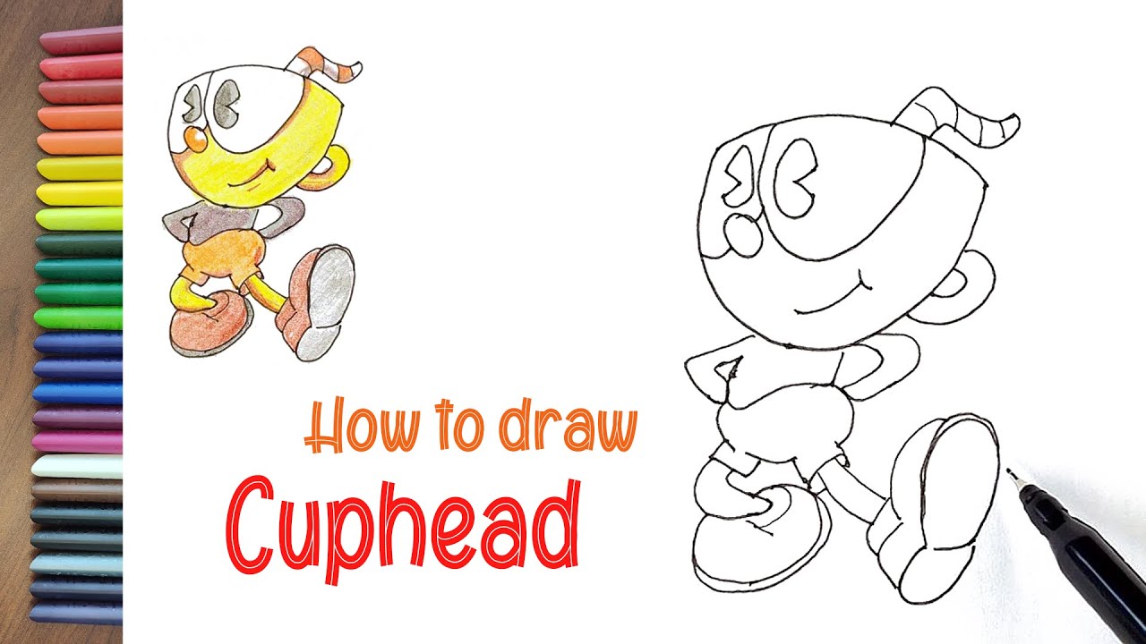 How to Draw Cuphead for Beginners | Cartoon Character Drawing Ideas for Beginners | 4K #cuphead ...