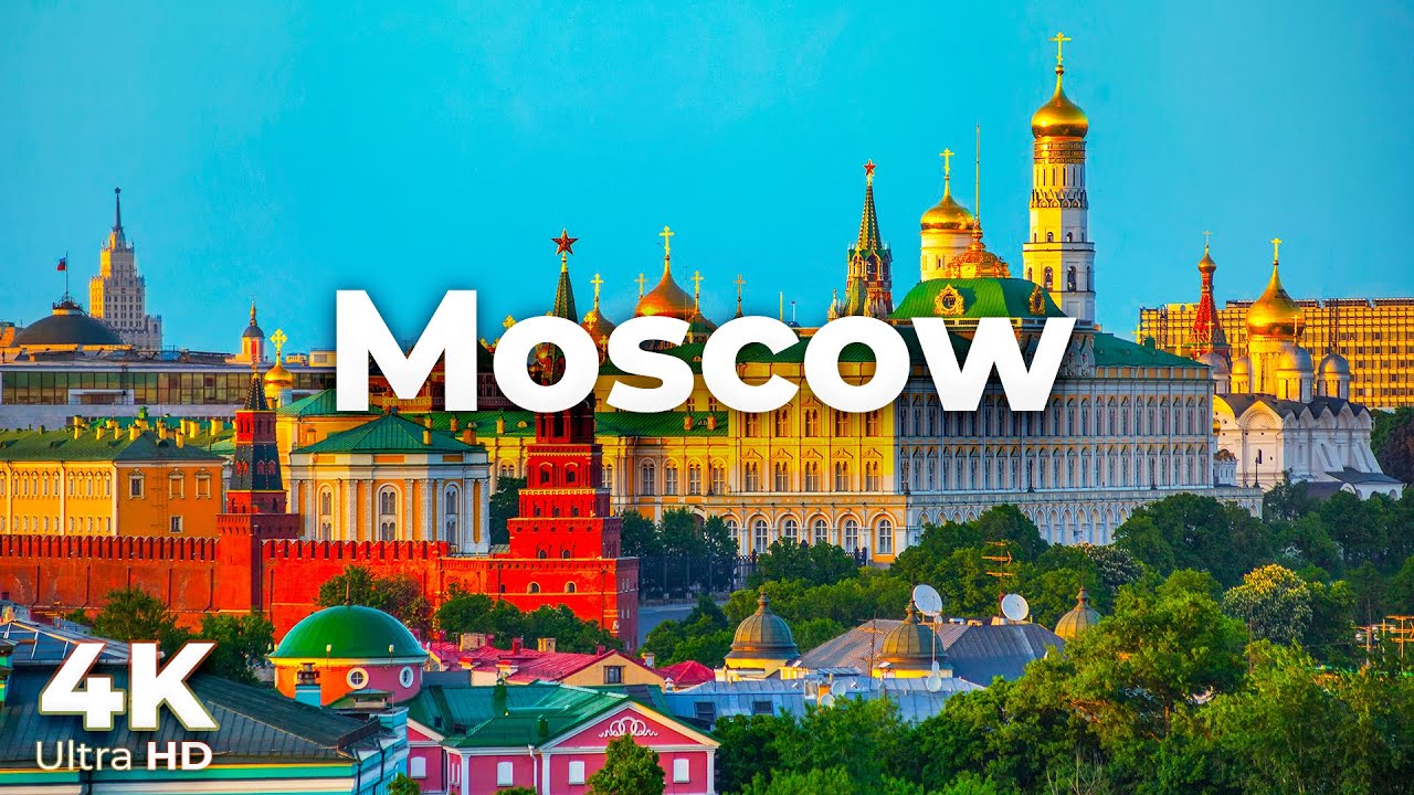 FLYING OVER MOSCOW(4K Ultra HD) Ambient Aerial Film + Music for Stress ...