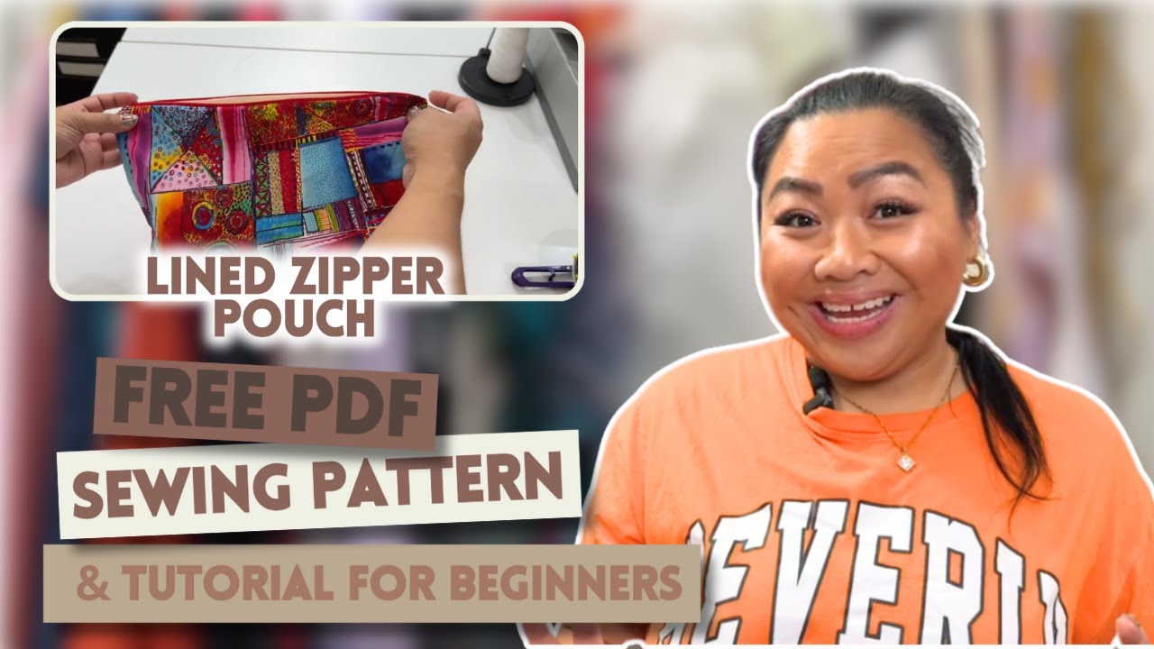 Lined Zipper Pouch FREE PDF Sewing Pattern & Tutorial for Beginners ...