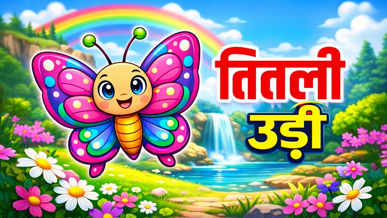 Titli Udi Bus Me Chadhi - तितली उड़ी | Kids Rhymes | Hindi Rhymes ...