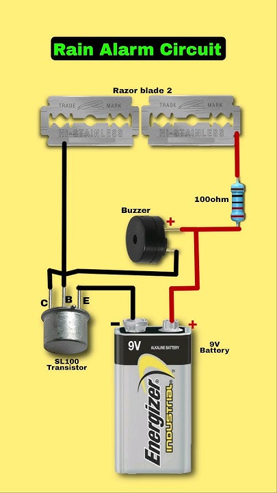 Rain Alarm Circuit diagram 🌧 - YouTube