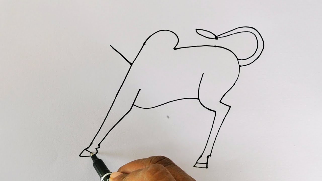 Ox Drawing Art With y Letter | Ox drawing tutorial - YouTube