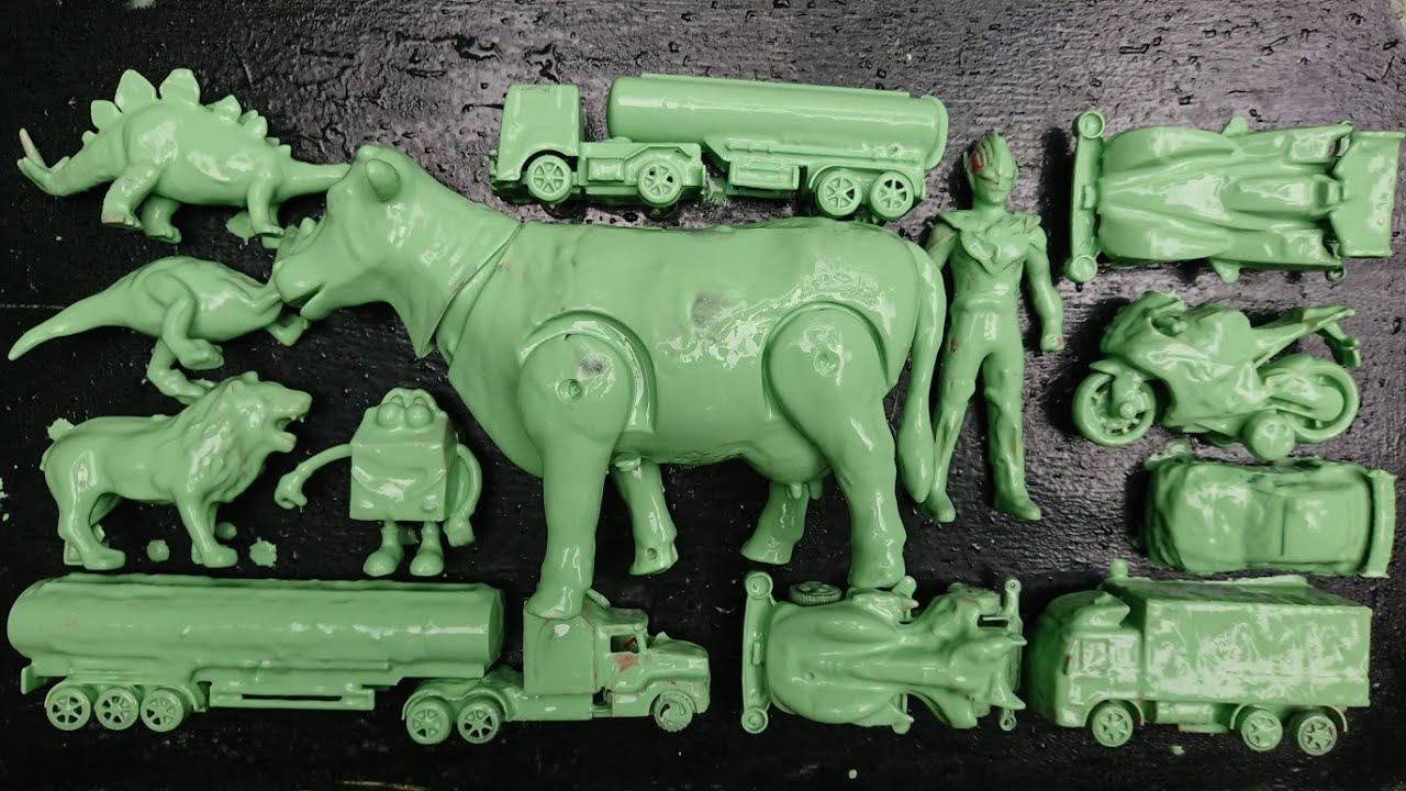 MEMBERSIHKAN MAINAN HEWAN SAPI PERAH, SINGA, DINO SAURUS, MOBIL TANGKI ...