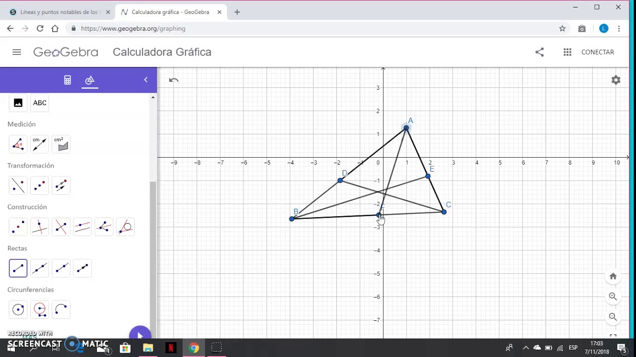 Tutorial en Geogebra usando simetria axial - YouTube