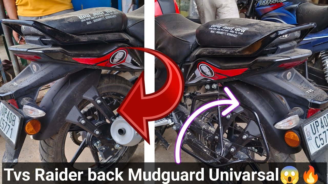 Tvs Raider 125 Back Tyre Mudguard installation || Raider 125 modified ...