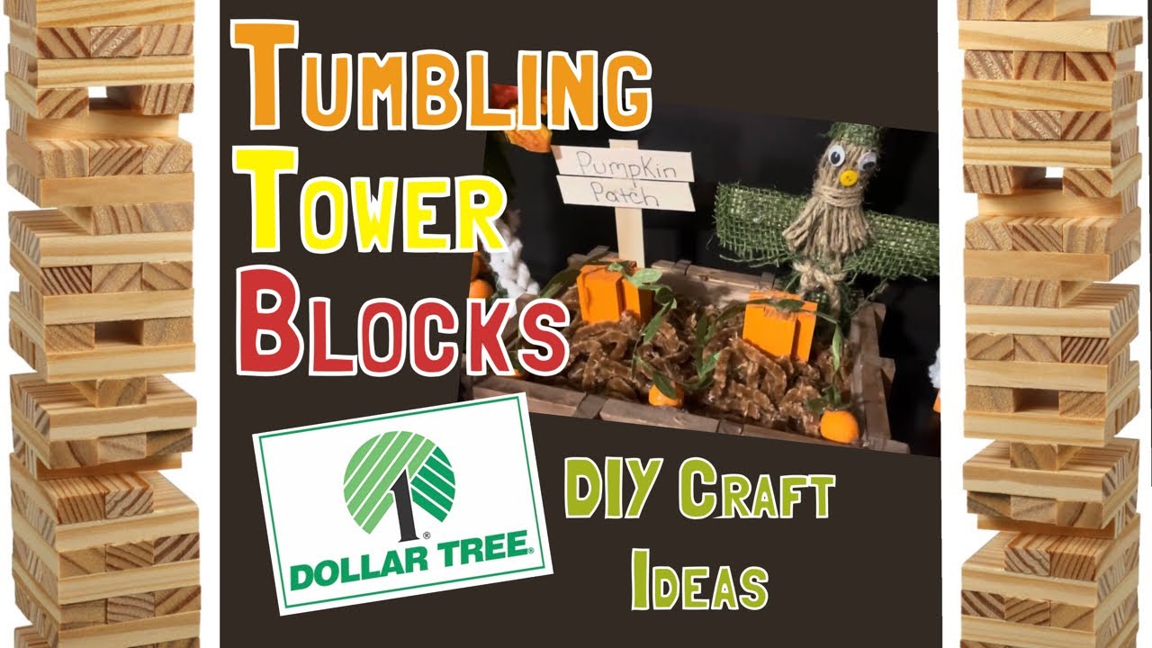 Fun Fall Tumbling Tower Jenga Blocks Scarecrow Craft - YouTube