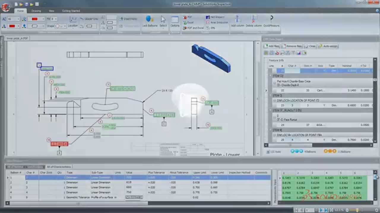 SOLIDWORKS Inspection - automatyczne tworzenie raportów - YouTube