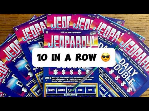 Florida Lottery Jeopardy scratch off tickets, $50 spend, 10 in a row ...