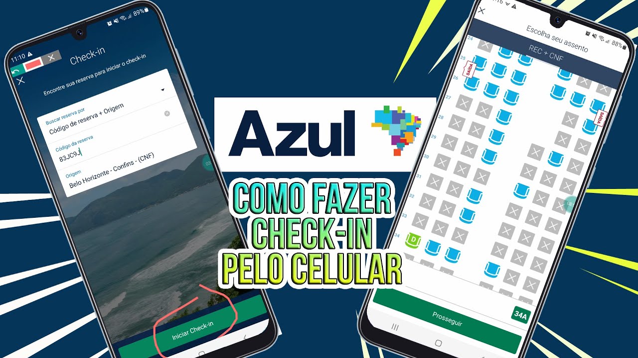 COMO FAZER CHECK-IN ONLINE PELO APP PARA VOAR COM AZUL - YouTube