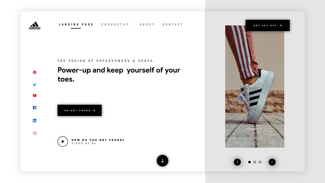Adidas Landing Page Redesigned | Speedy Art - YouTube