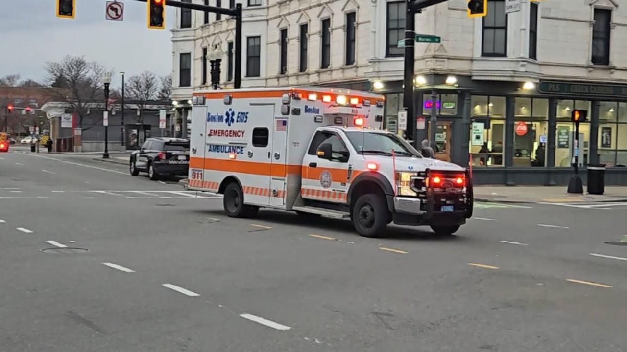 Boston MA Spare Ladder 4 and Engine 14 and Boston EMS Ambulance A10 ...