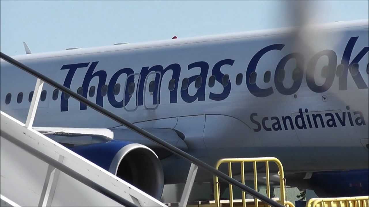 Thomas Cook A320 at Odense Airport first flight - YouTube