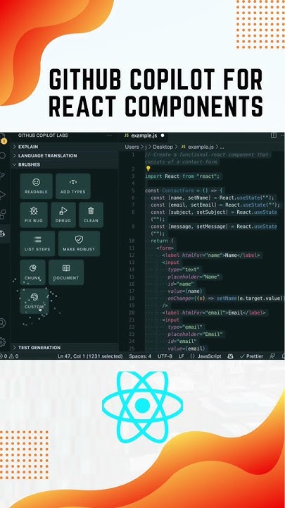 Github Copilot For React Components Reactjs Web Webdevelopment Javascript Coding