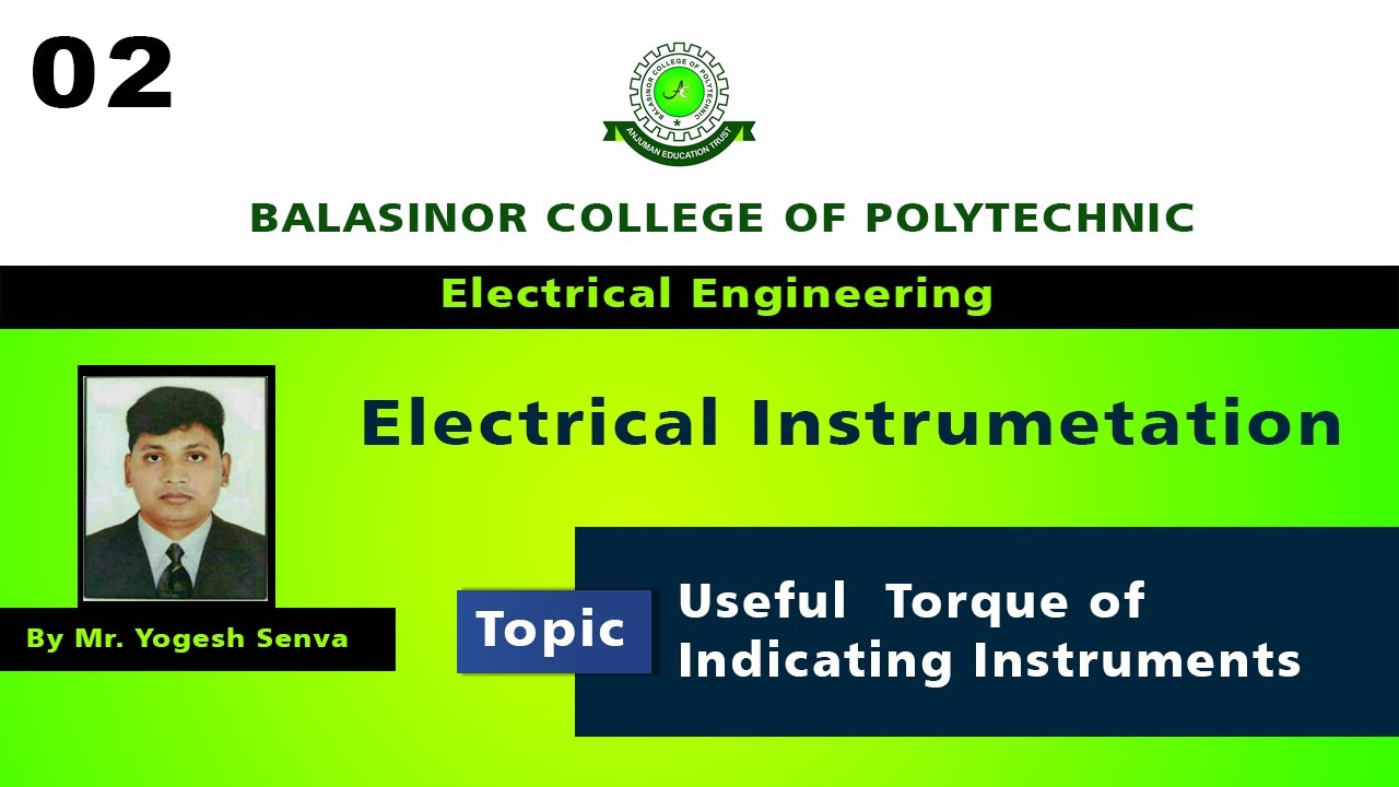 EI||useful torque of indicating instruments||LECTURE 02 - YouTube