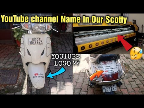 YouTube Channel Name Stickering on Scotty | Sticker Modification ️😊🔥🏍️ ...