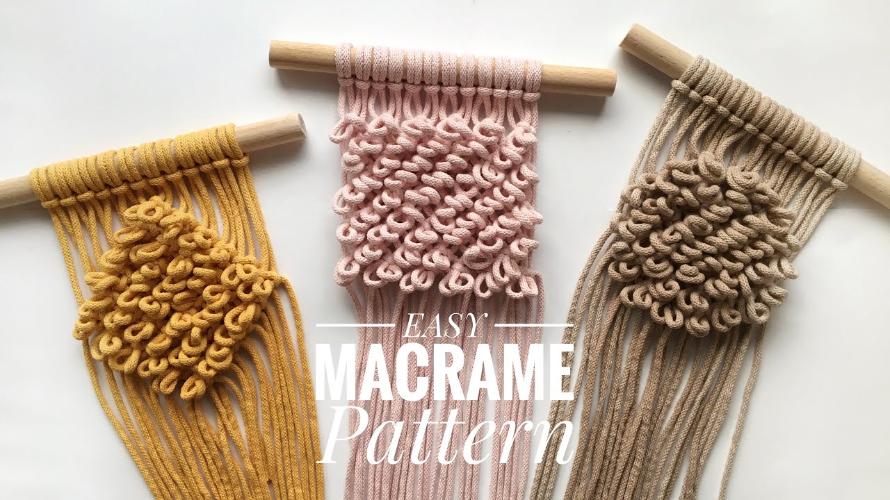 Macrame 'Boucle' Pattern/Easy Pattern For Beginner/Łatwy wzór 'Boucle ...