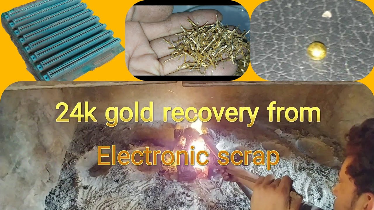 interesting 24k gold recovery from electronic computer scrap - YouTube