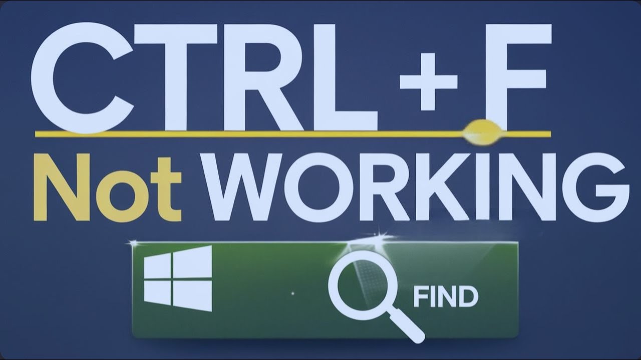 How to Troubleshoot Ctrl + F Shortcut Not Working 10 11 - YouTube